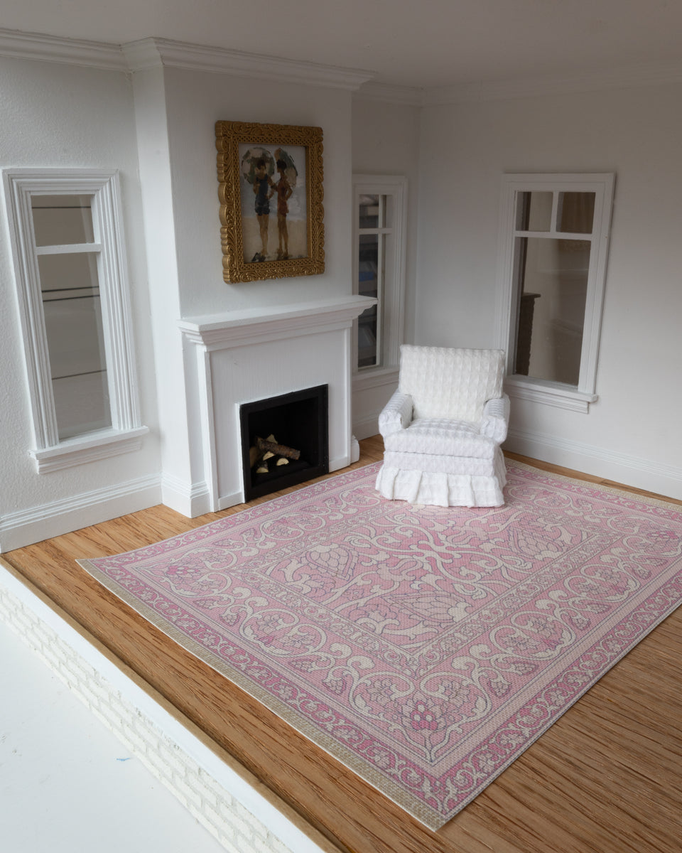 Audrey Dollhouse Rug in Blush Pink - Life In A Dollhouse Shop